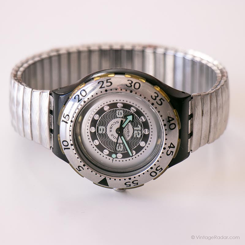 1995 Swatch SDB106 SDB107 NEWCOMER Watch | Vintage Silver-tone Swatch ...