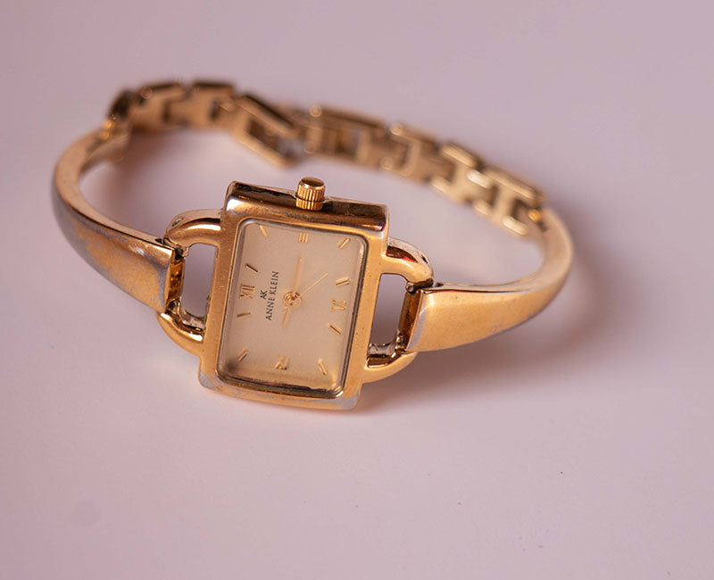 Gold-tone Anne Klein Square Watch for Women | Vintage Designer Watch ...