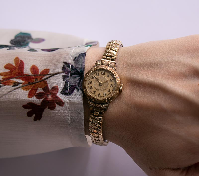 1940s Vintage Gold-Plated Watch | Art-deco Vintage German Ladies Watch ...