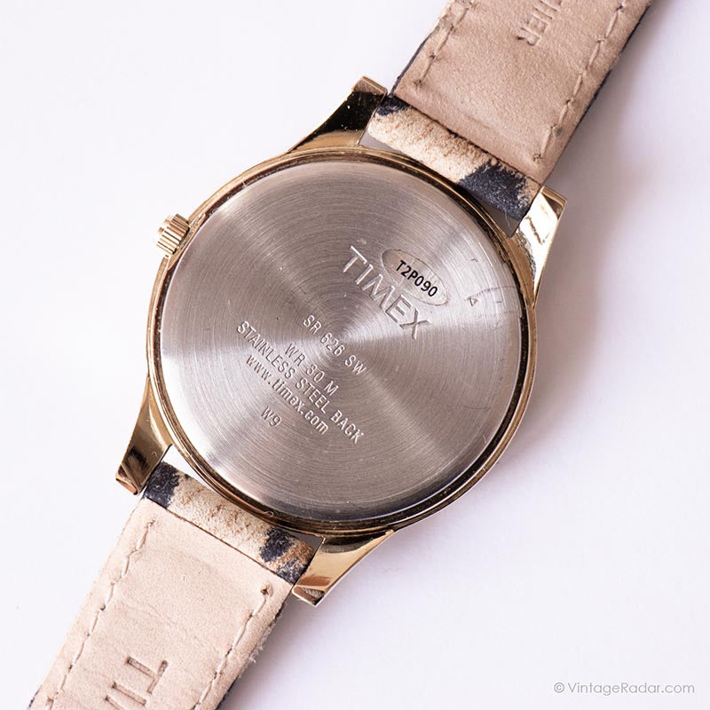 Vintage Brown Dial Timex Watch | Leopard Print Strap Wristwatch ...