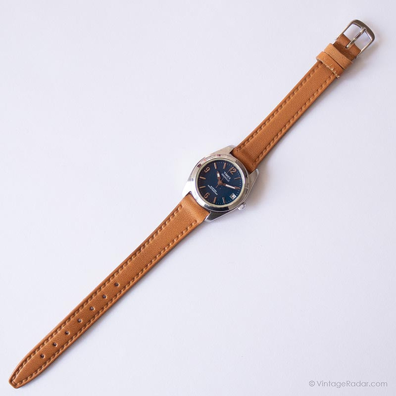 Vintage Timex Indiglo Date Watch | Blue Dial Quartz Watch for Ladies – Vintage Radar