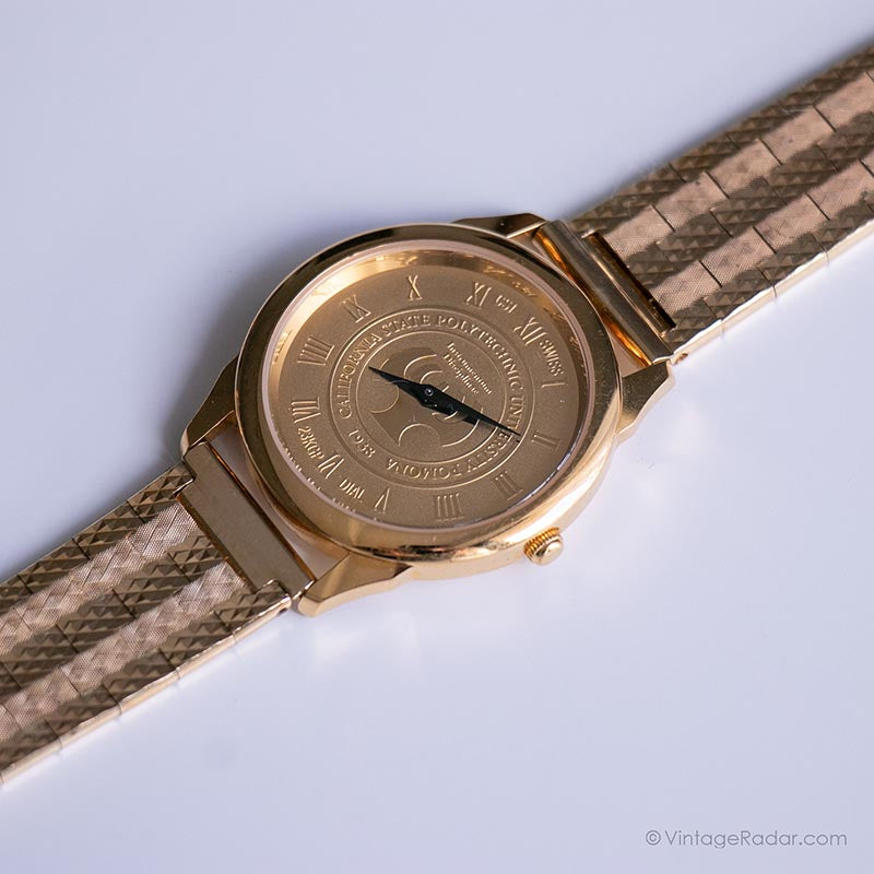 Vintage Cal Poly Pomona Watch | 23K Gold Plated Wristwatch for Men ...