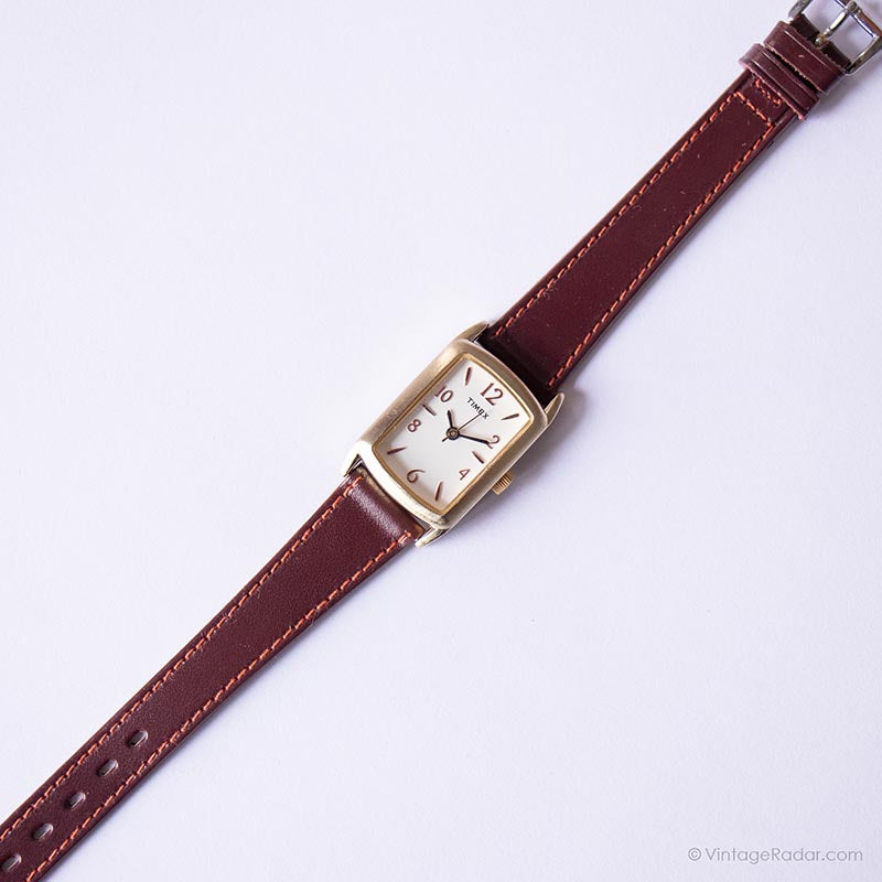Vintage Rectangular Timex Watch | Ladies Casual Analog Quartz Watch ...