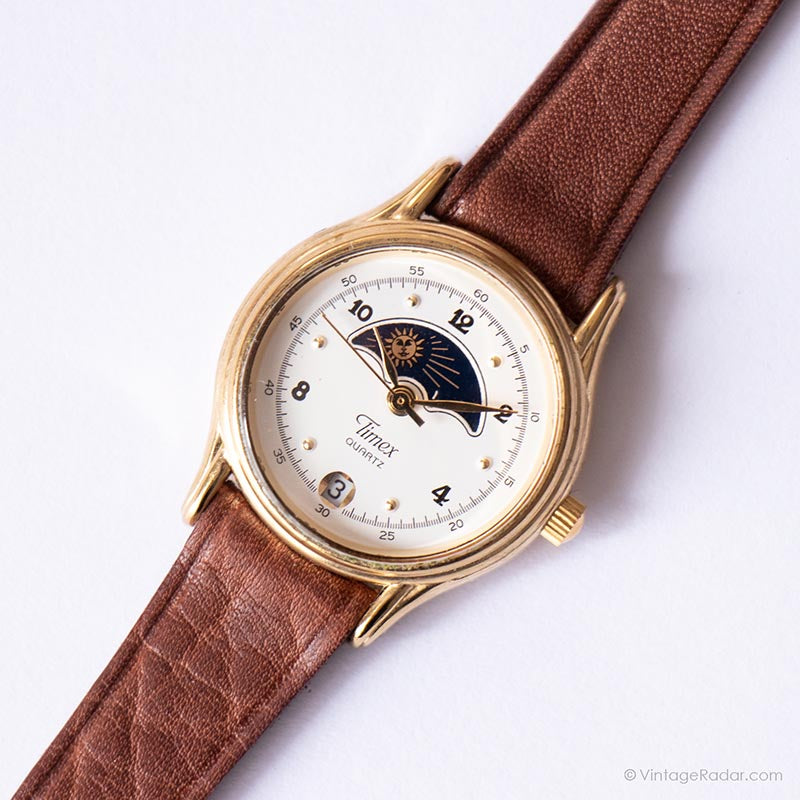 Vintage Timex Moonphase Watch | Elegant Date Watch for Ladies – Vintage ...
