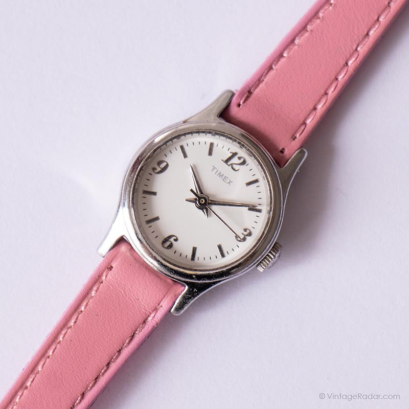 Vintage Tiny Watch by Timex | Pink Strap Wristwatch for Ladies ...