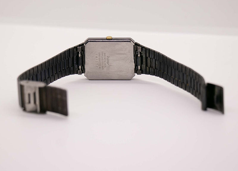 Vintage Square-Dial Black Pulsar Watch | Elegant Unisex Japan Quartz ...