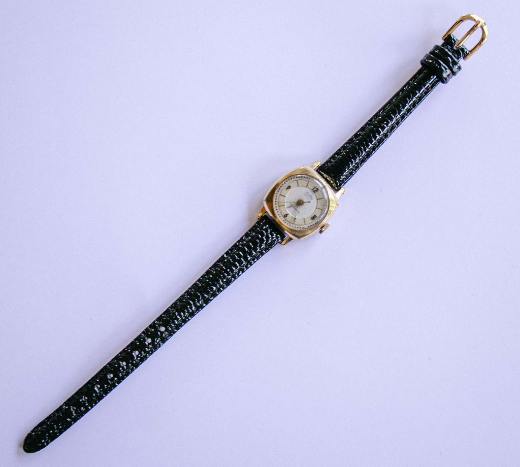 Vintage ZentRa Square-Dial Watch | Art Deco Inspired Gold-tone Watch ...