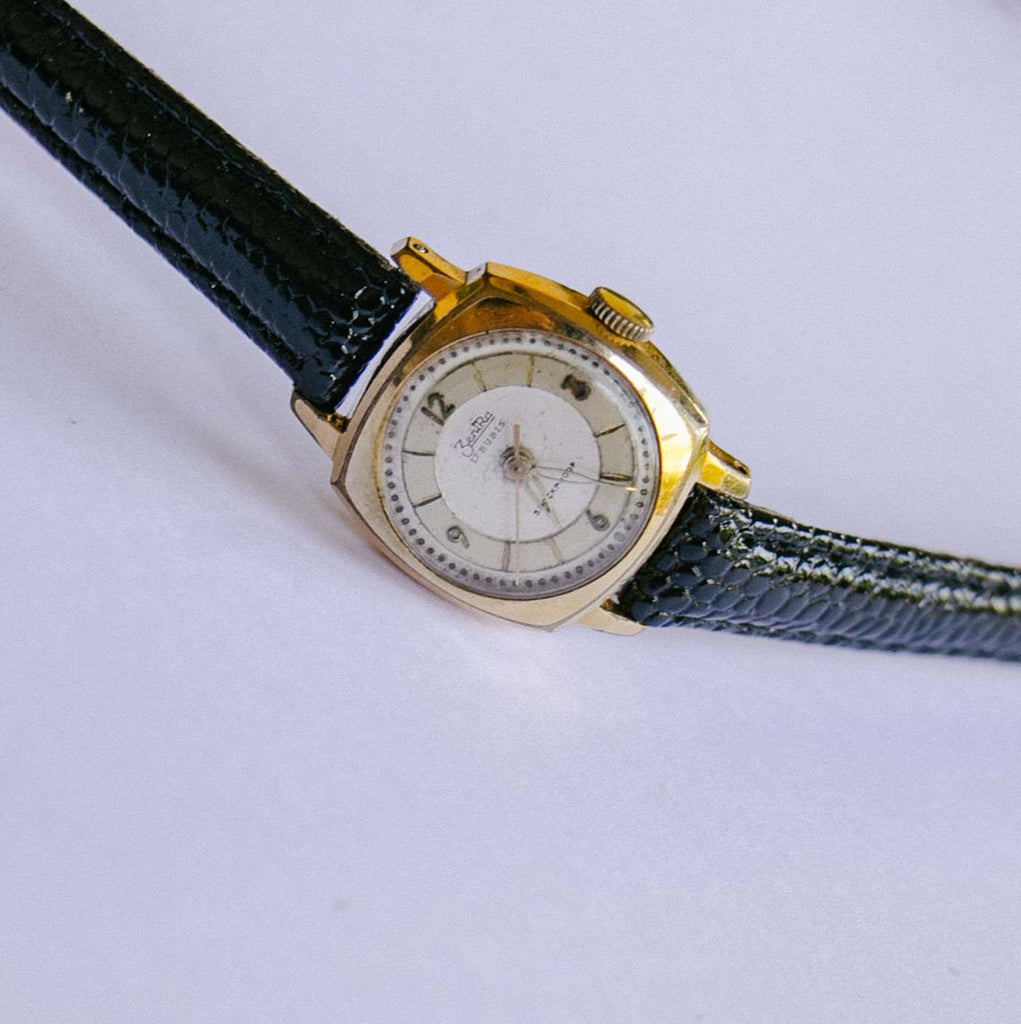 Vintage ZentRa Square-Dial Watch | Art Deco Inspired Gold-tone Watch ...