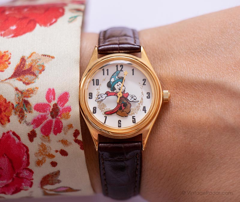 Gold Disney Time Works Mickey Mouse Watch with Original Box – Vintage Radar