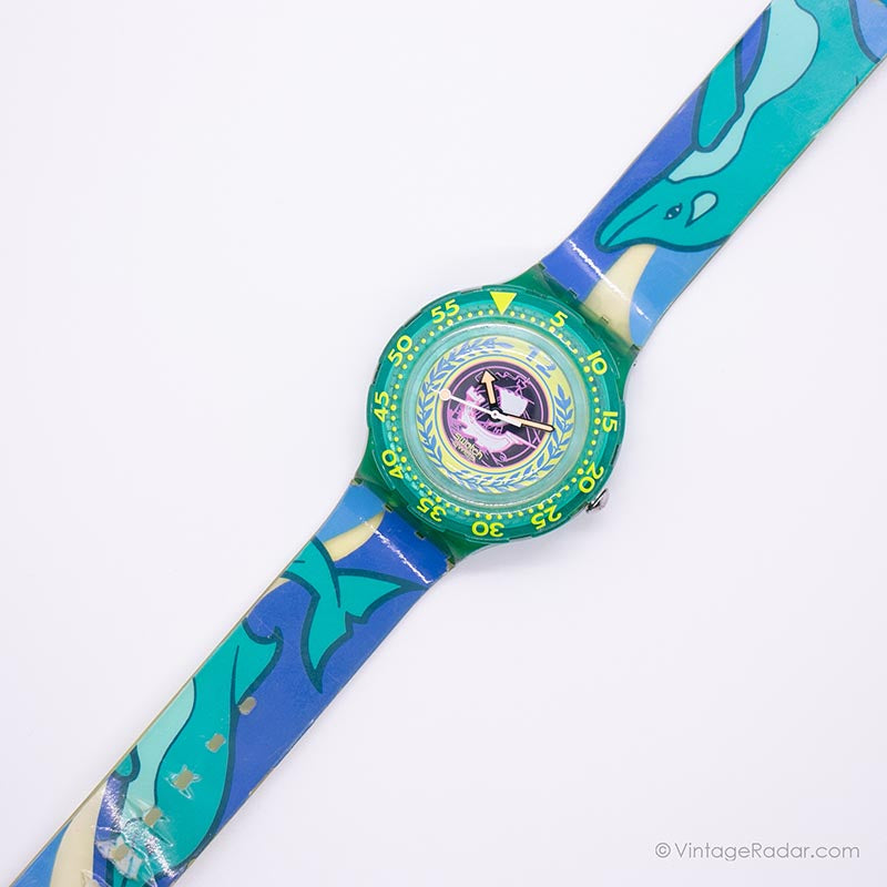 Vintage 1994 Swatch SDG105 SHIP OF GLORY Watch | Green Swatch Scuba ...