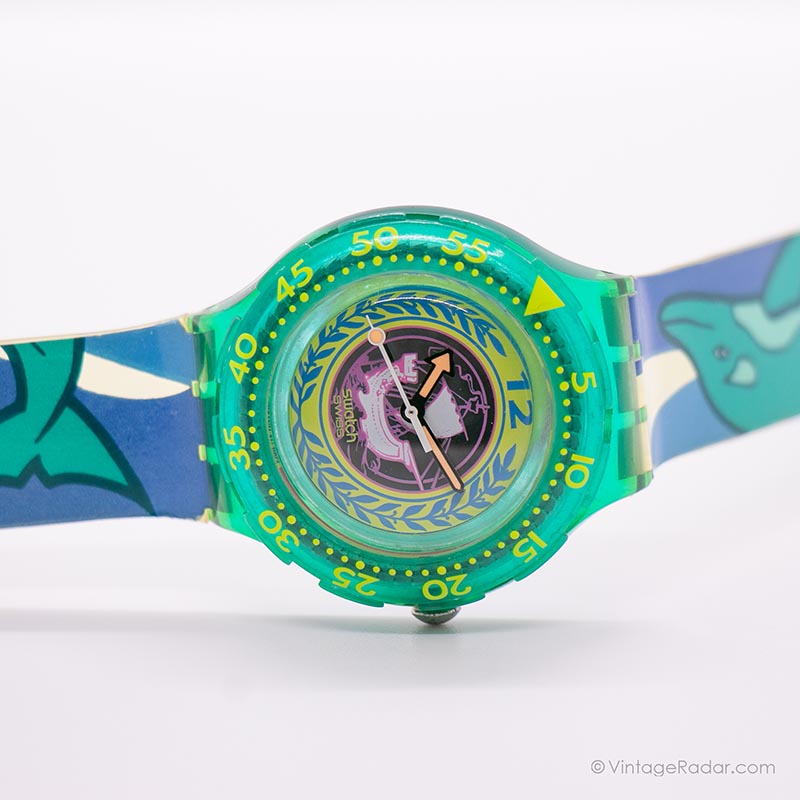 Vintage 1994 Swatch SDG105 SHIP OF GLORY Watch | Green Swatch Scuba ...