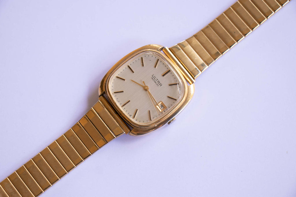 Ultra Vintage Mechanical Watch | Gold-tone Square-dial Women's Watch ...