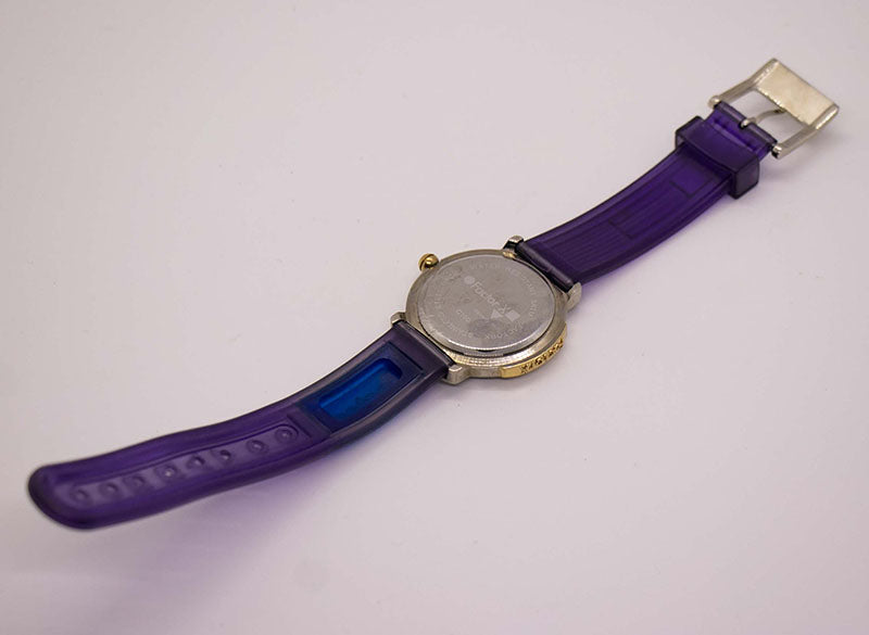 Vintage Factor X Silver-tone Quartz Watch with Purple Strap Unisex ...