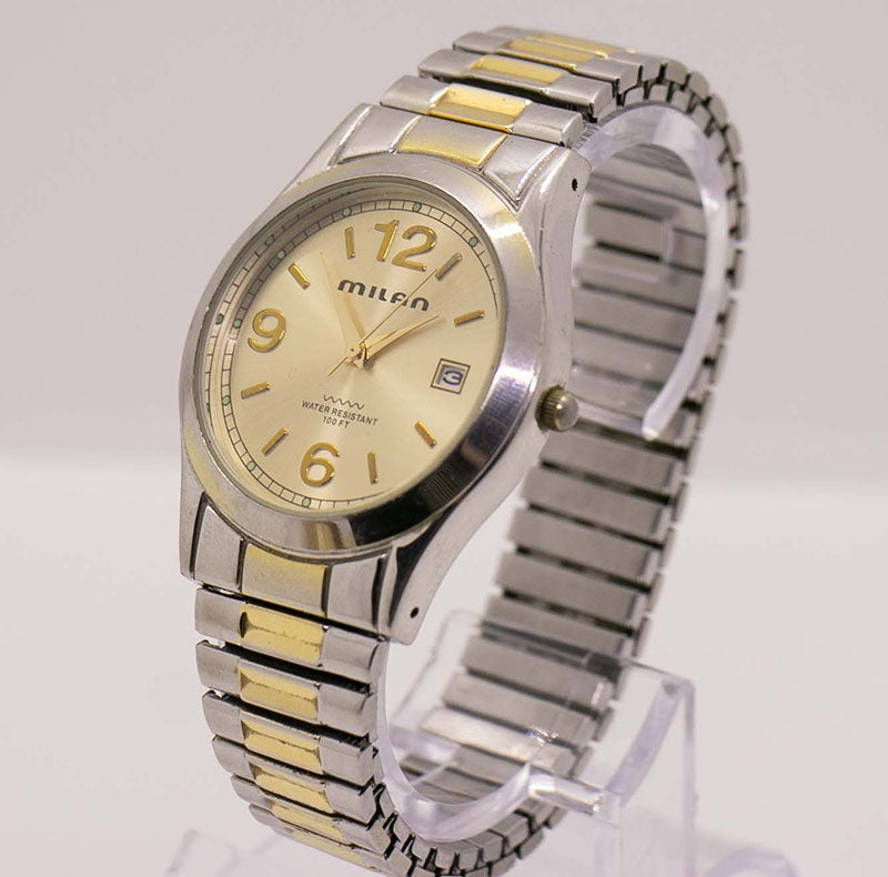 Vintage Milan Two-tone Date Watch for Women | Classic Office Watch ...