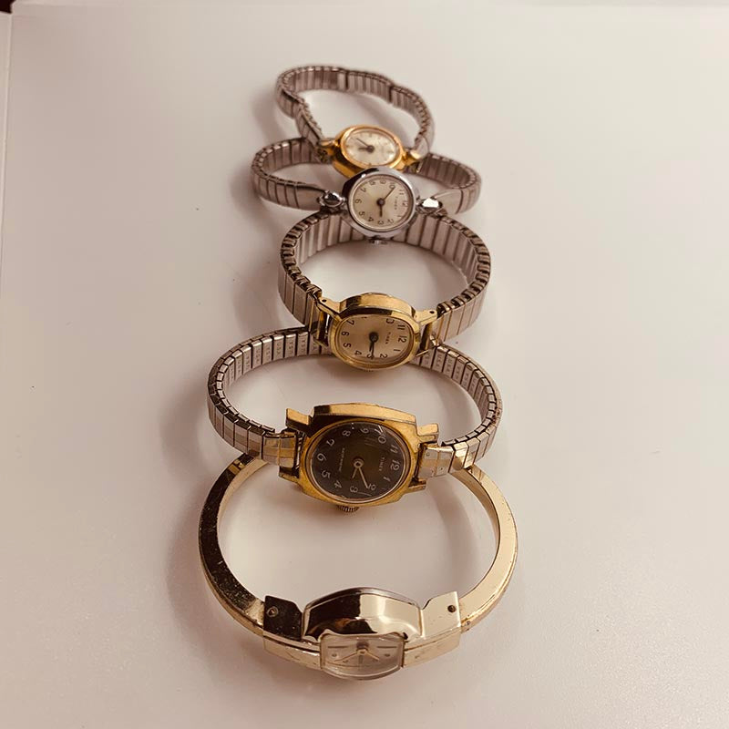 Lot of 5 Women's Timex Dress Watches for Parts & Repair - NOT WORKING ...