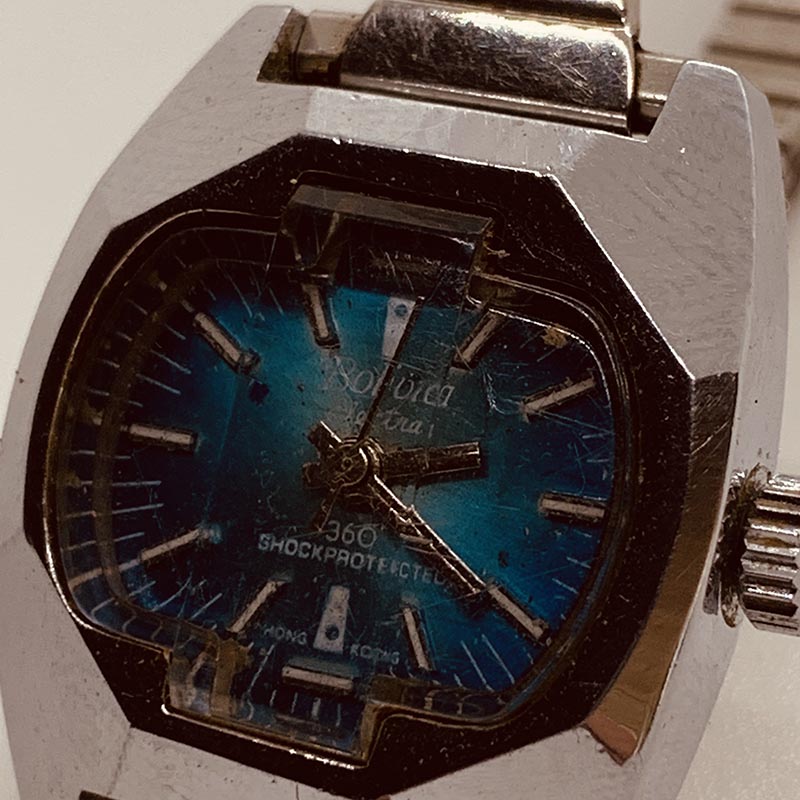 Bolivia Electra Blue Dial 360 Watch for Parts & Repair - NOT WORKING ...