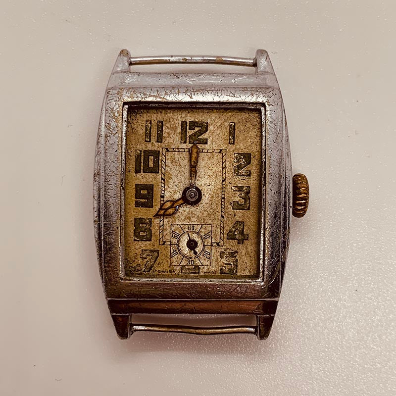 1940s Art Deco Swiss Made Tank Watch for Parts & Repair - NOT WORKING ...